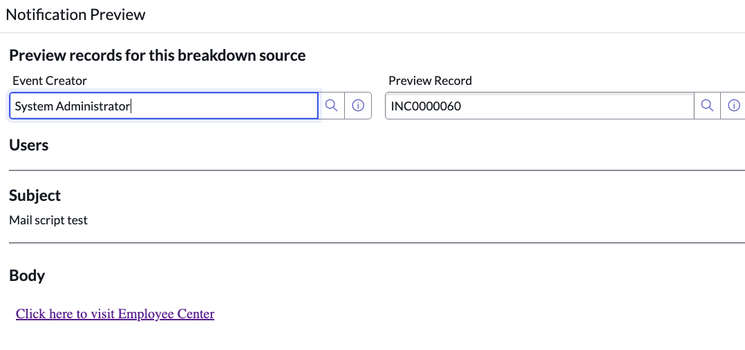 How To Add A Hyperlink To A Notification In ServiceNow | Snowycode